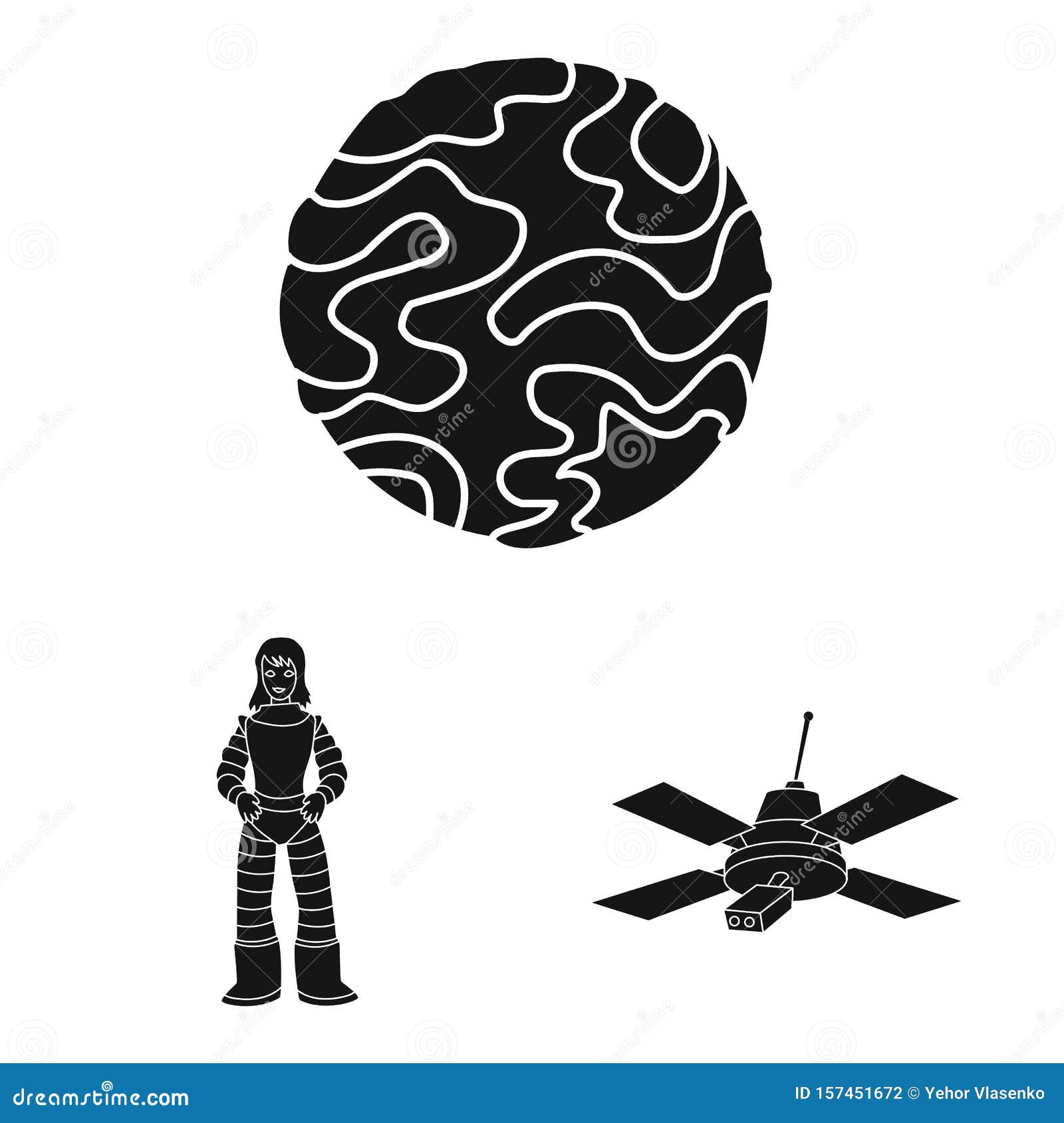 Vector Design of Colonization and Sky Symbol. Collection of ...