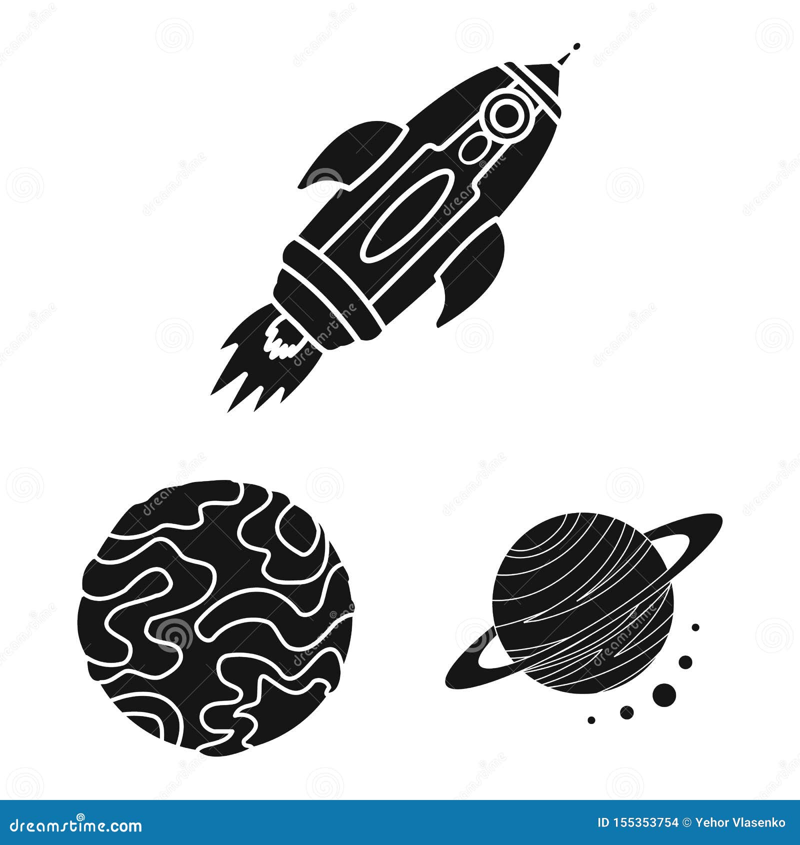 Vector Illustration of Colonization and Sky Symbol. Collection of ...