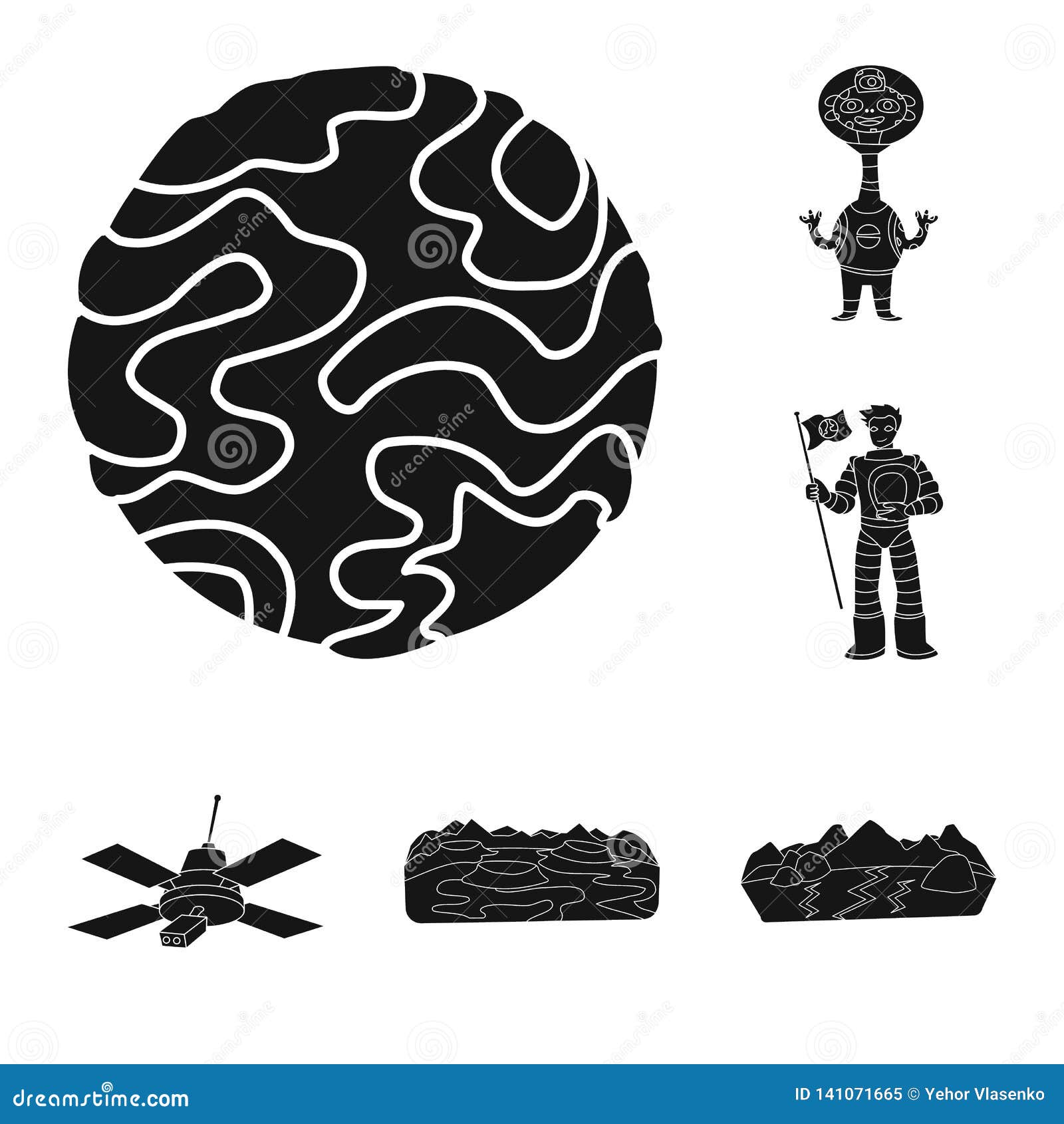 Vector Design of Colonization and Sky Icon. Set of Colonization and ...