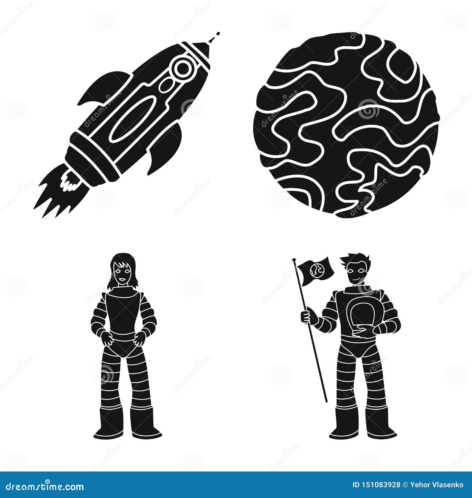 Vector Design of Colonization and Sky Icon. Collection of Colonization ...
