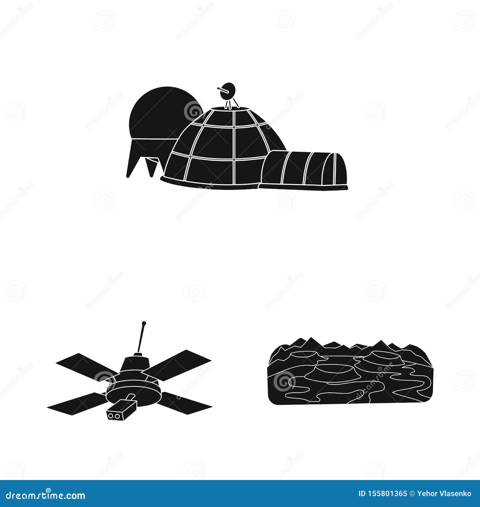 Vector Illustration of Colonization and Sky Symbol. Set of Colonization ...