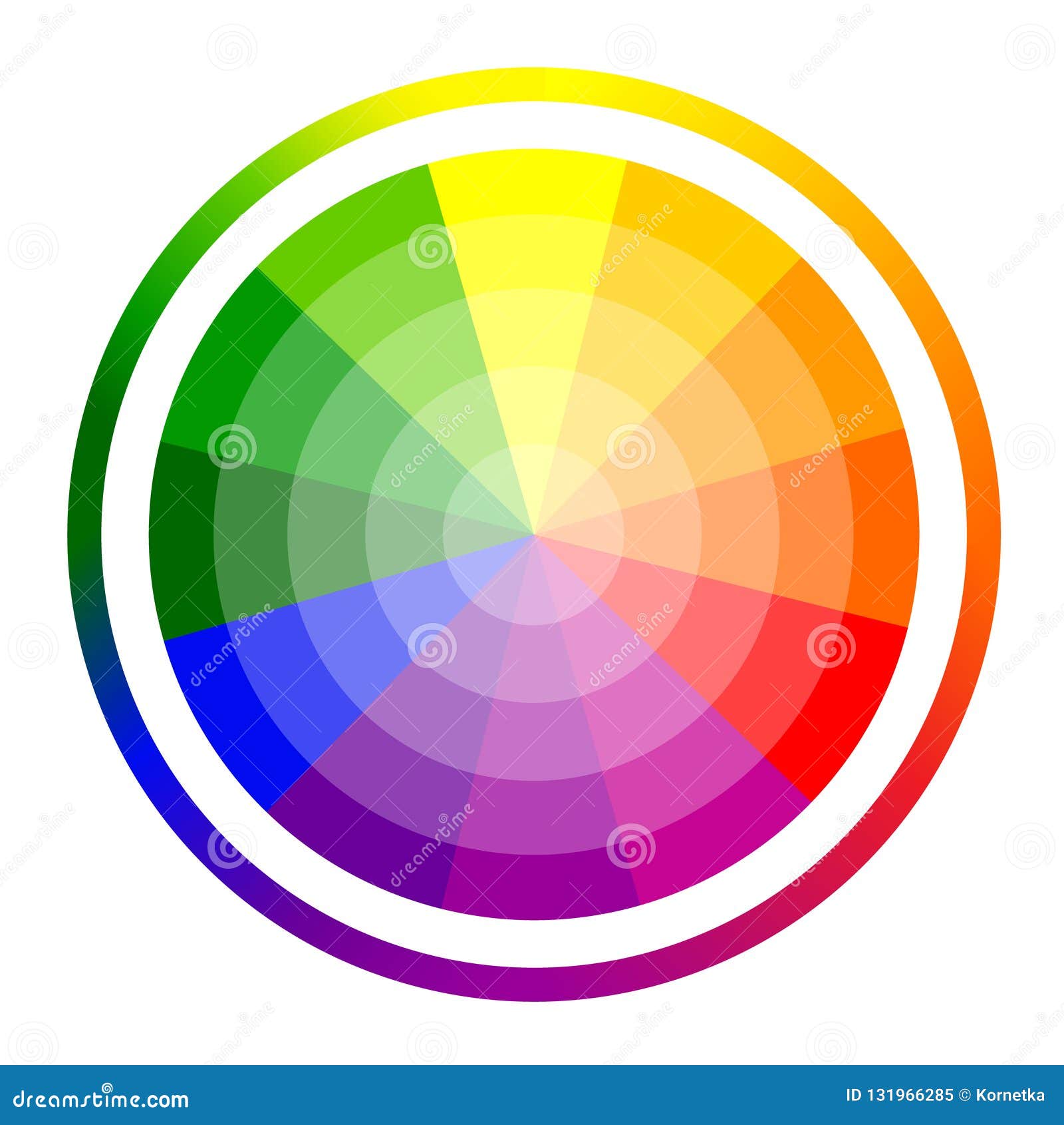 Vector Illustration of Color Circle of Twelve Colors. Stock Vector ...