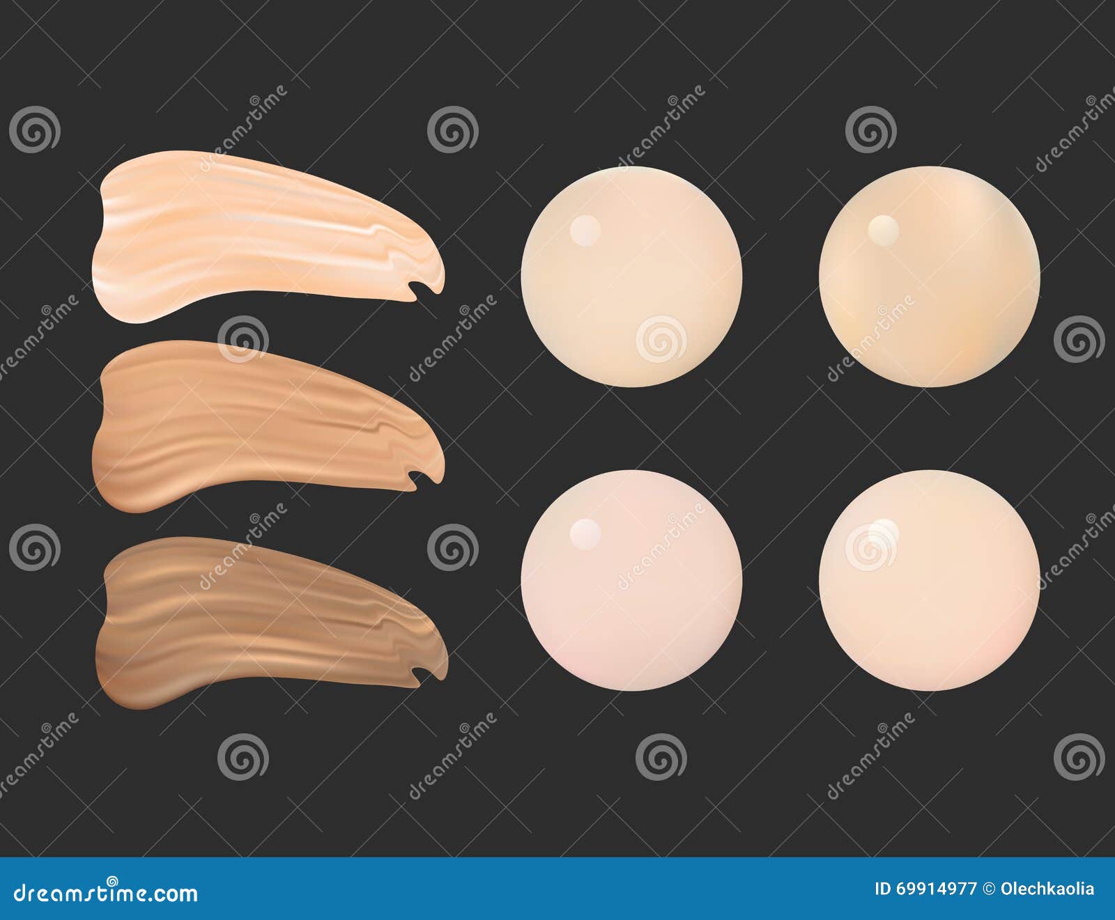 Vector Illustration of Color Shades Palette for Foundation Make Up ...