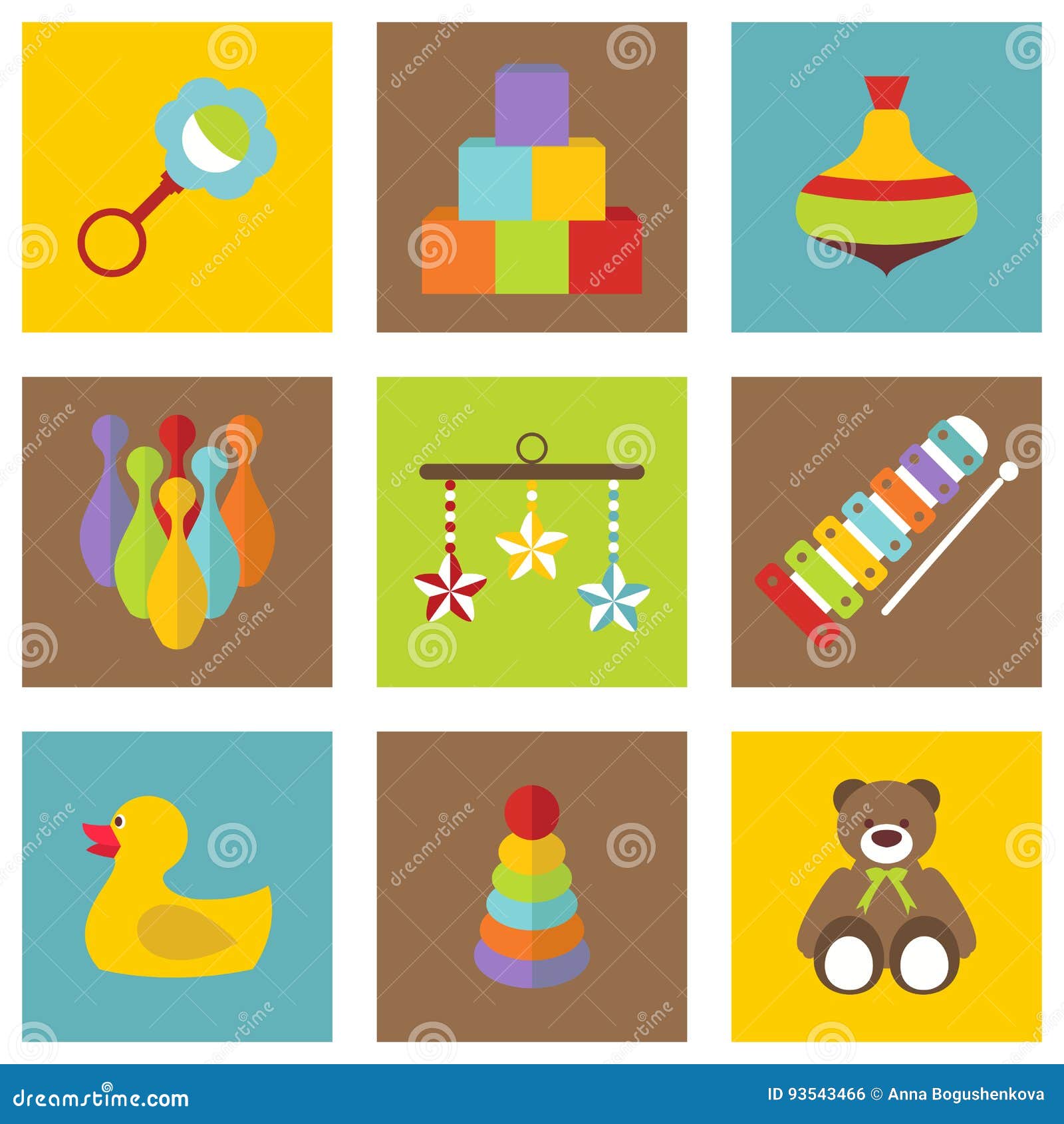 Vector Illustration of Color Toys for Kids Stock Vector - Illustration ...