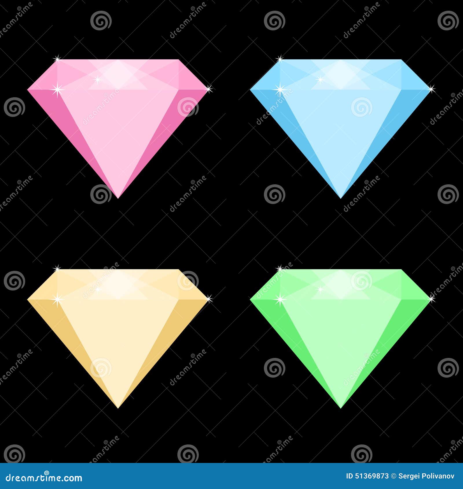 Vector Illustration of Colored Diamonds Stock Vector - Illustration of ...