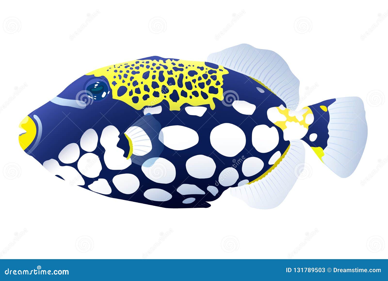 Vector Illustration of Colored Fish of a Triggerfish Stock Vector ...