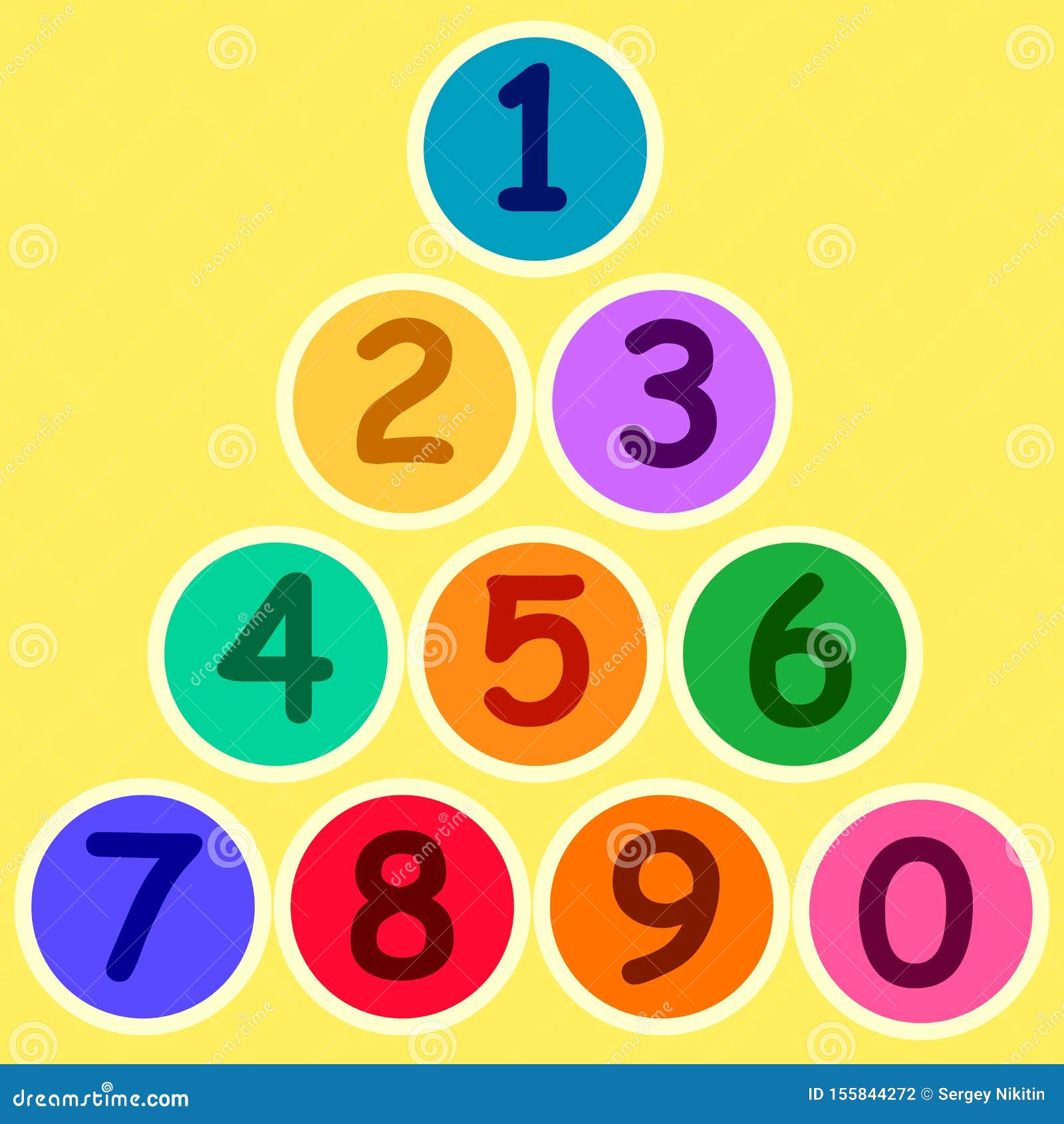 Vector Illustration of Colored Numbers Icons on Background Stock ...