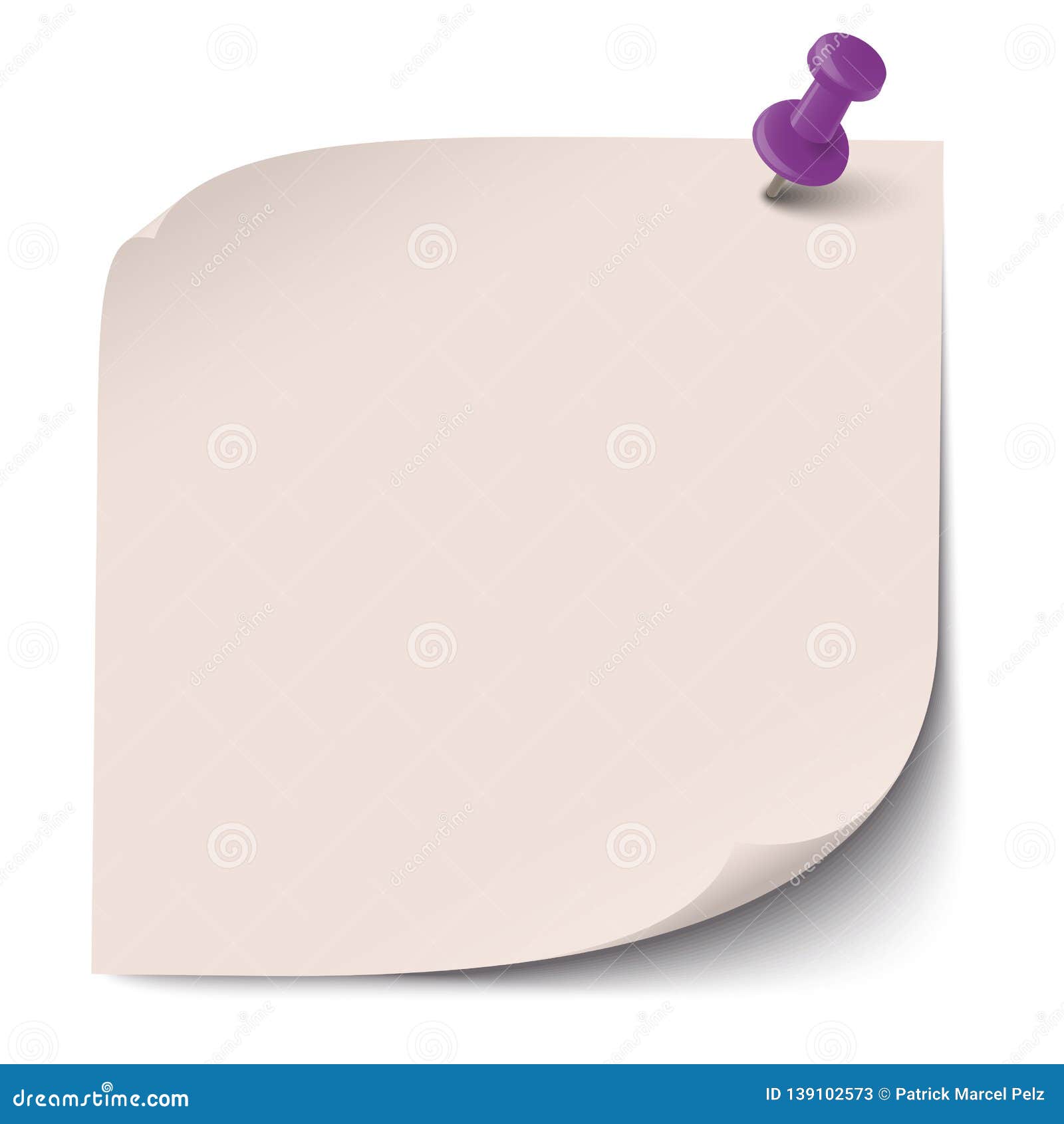 Sticky Note with Pin Needle Stock Vector - Illustration of pinboard ...