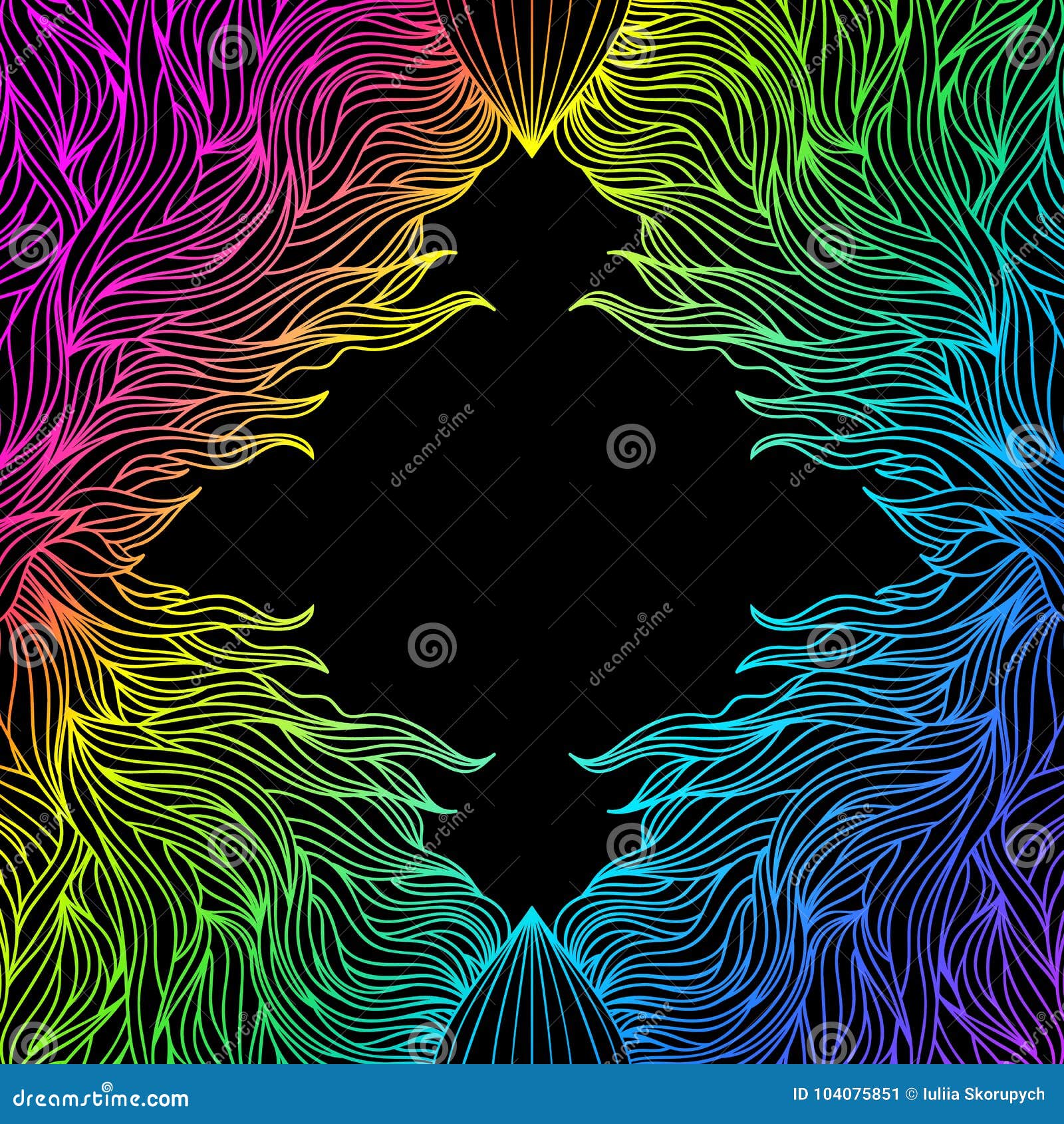 Colorful abstract frame stock vector. Illustration of curled - 104075851