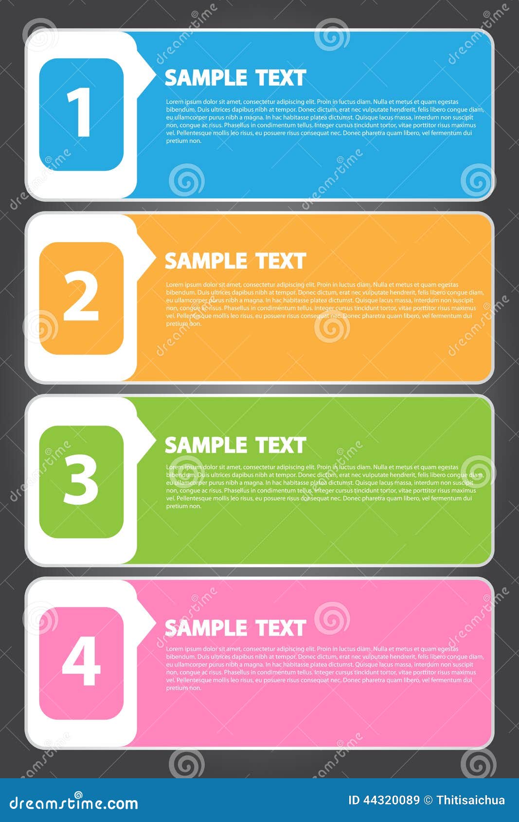 Vector Illustration, Colorful Banner Template for Creative Work Stock ...