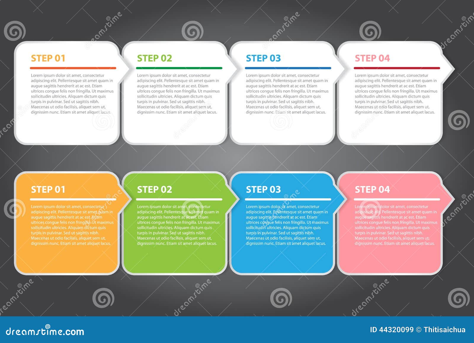Vector Illustration, Colorful Banner Template for Creative Work Stock ...