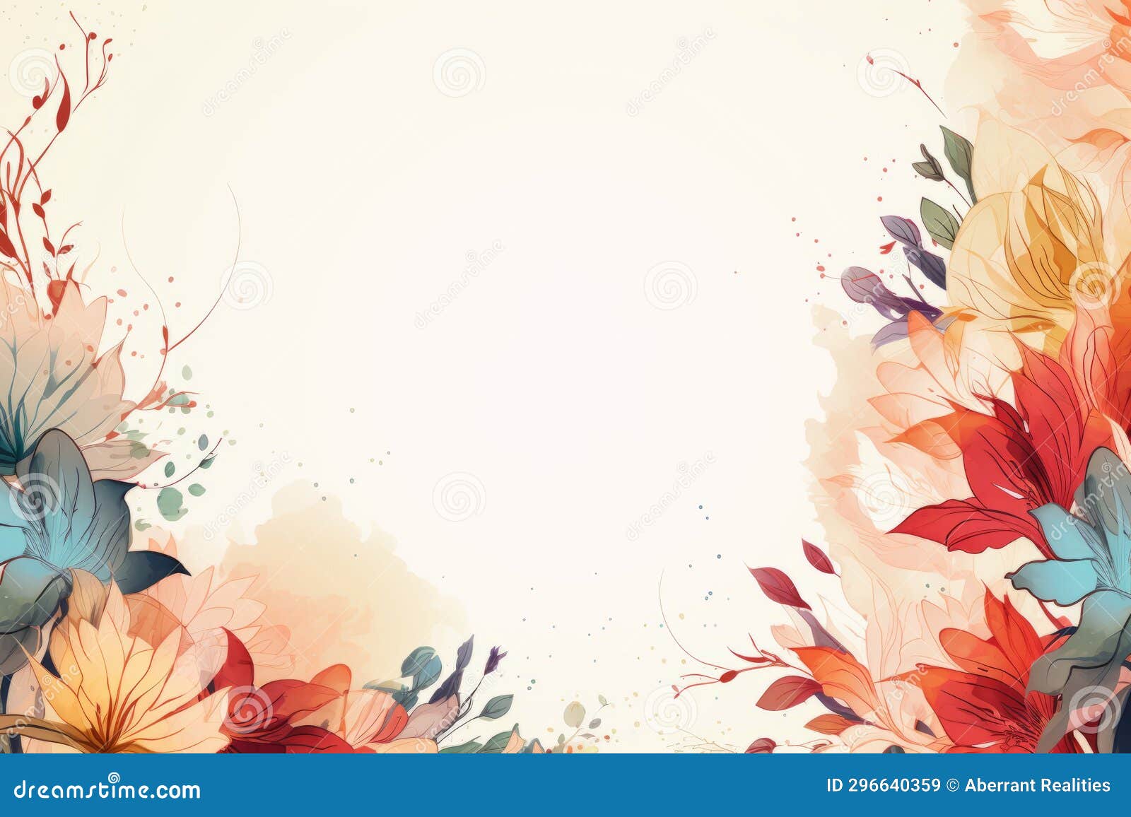 Vector Illustration of Colorful Flowers on a Beige Background Stock ...