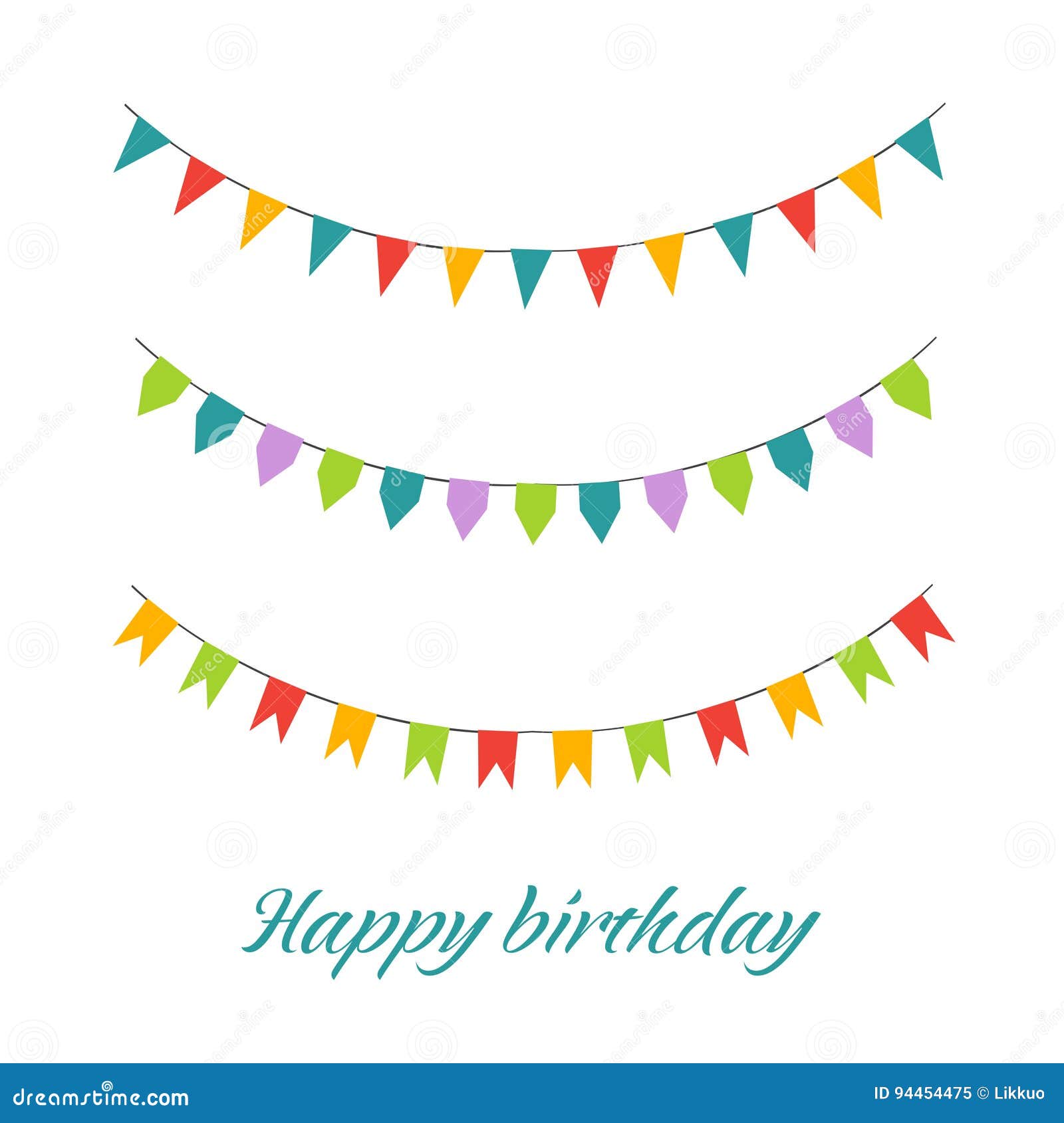 Vector Illustration Of Colorful Garlands On White Background. Rainbow ... Vector Illustration Of Colorful Garlands On White Background. Rainbow ...