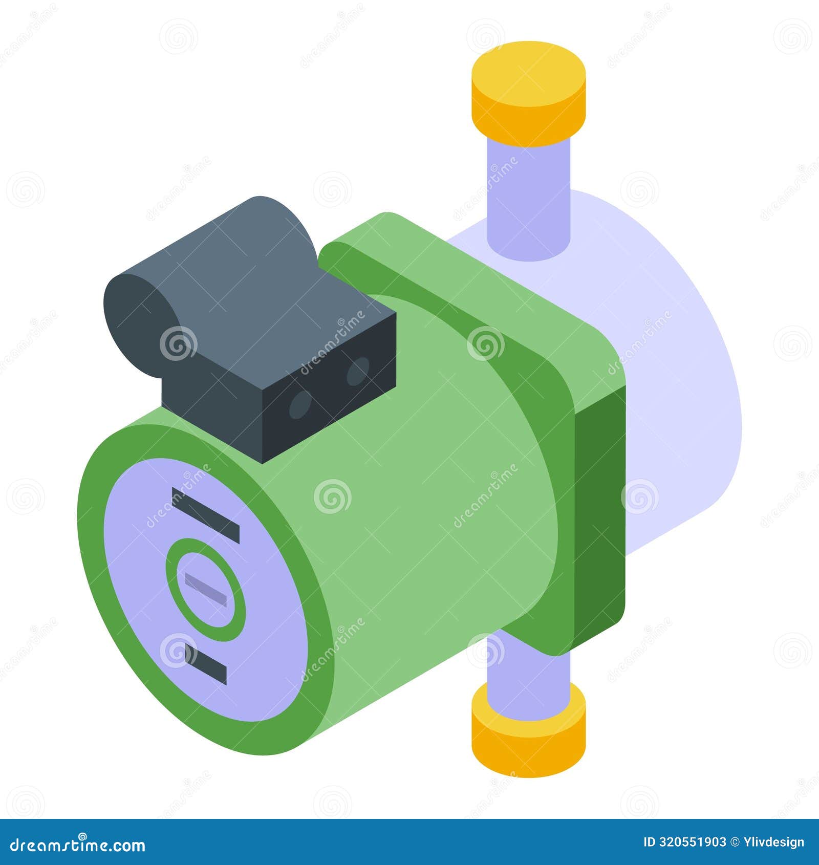 Vector Illustration Of A Colorful Isometric Electric Motor Icon On A ...