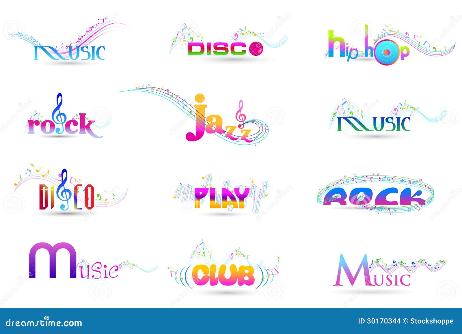 Music Word stock vector. Illustration of graphic, design - 30170344