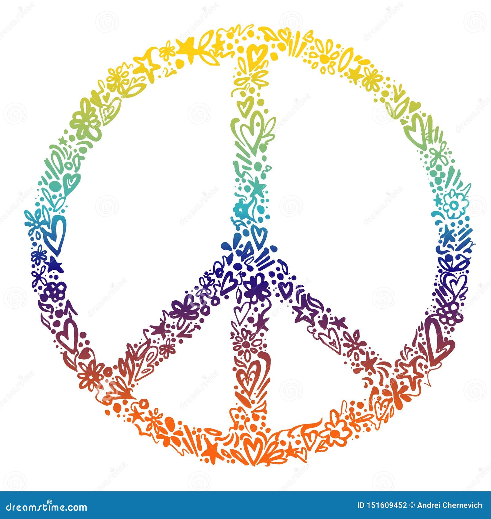 Vector Illustration of Colorful Peace Symbol. Stock Vector ...