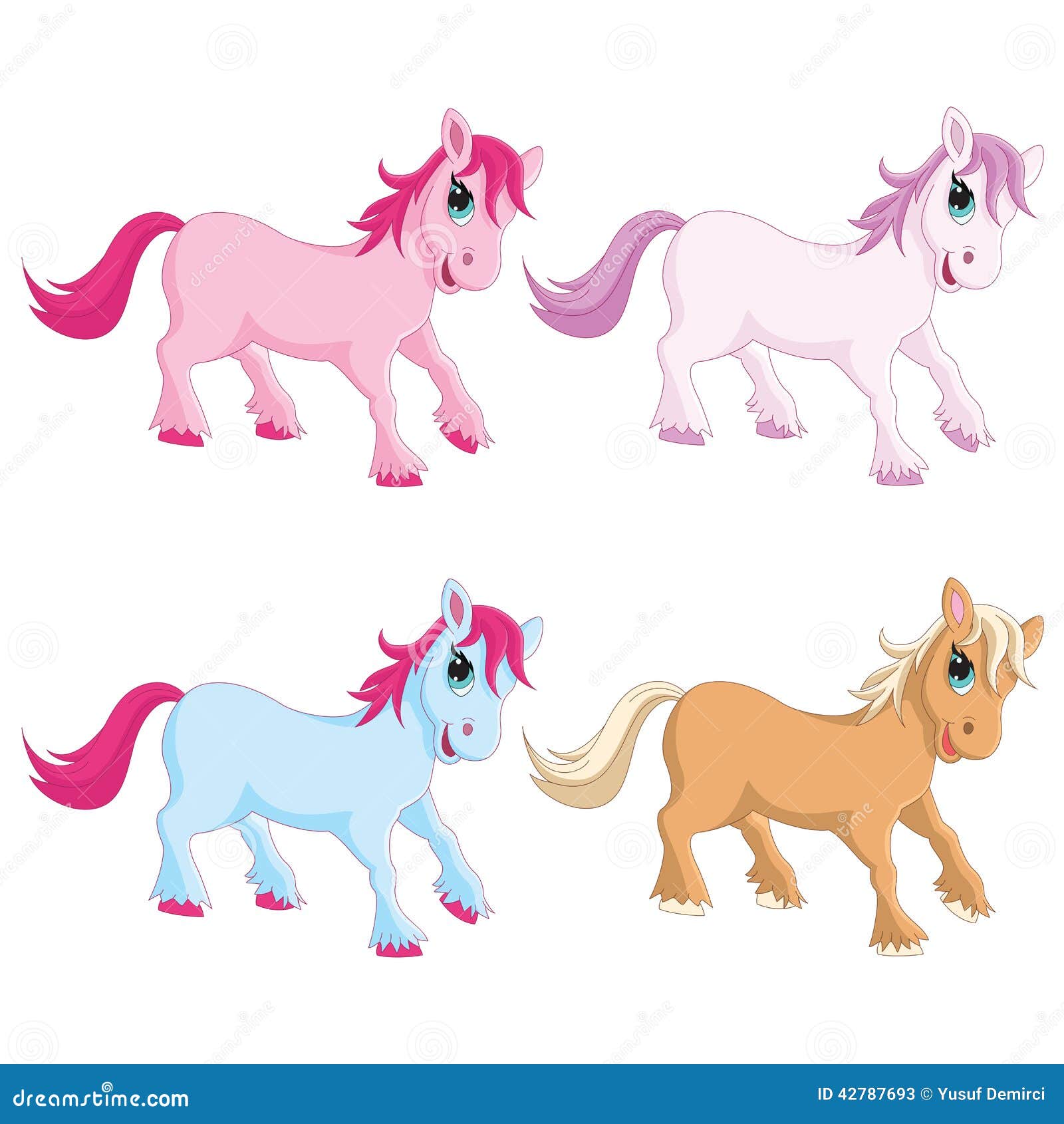 Vector Illustration of Colorful Pony Stock Vector - Illustration of ...