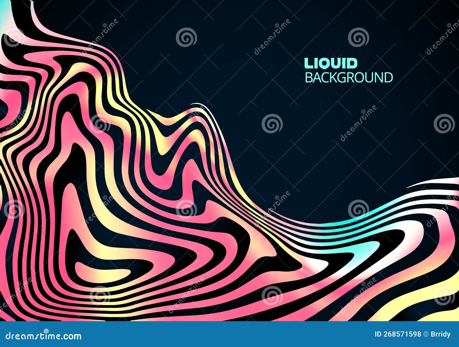Vector Illustration of Colorful Psychedelic Flow with Stripes. 3d ...