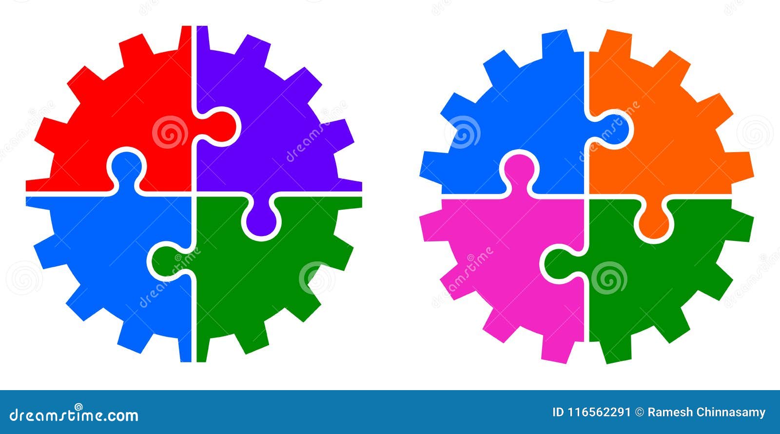 Vector Illustration of Colorful Puzzle Gear Wheel Stock Vector ...