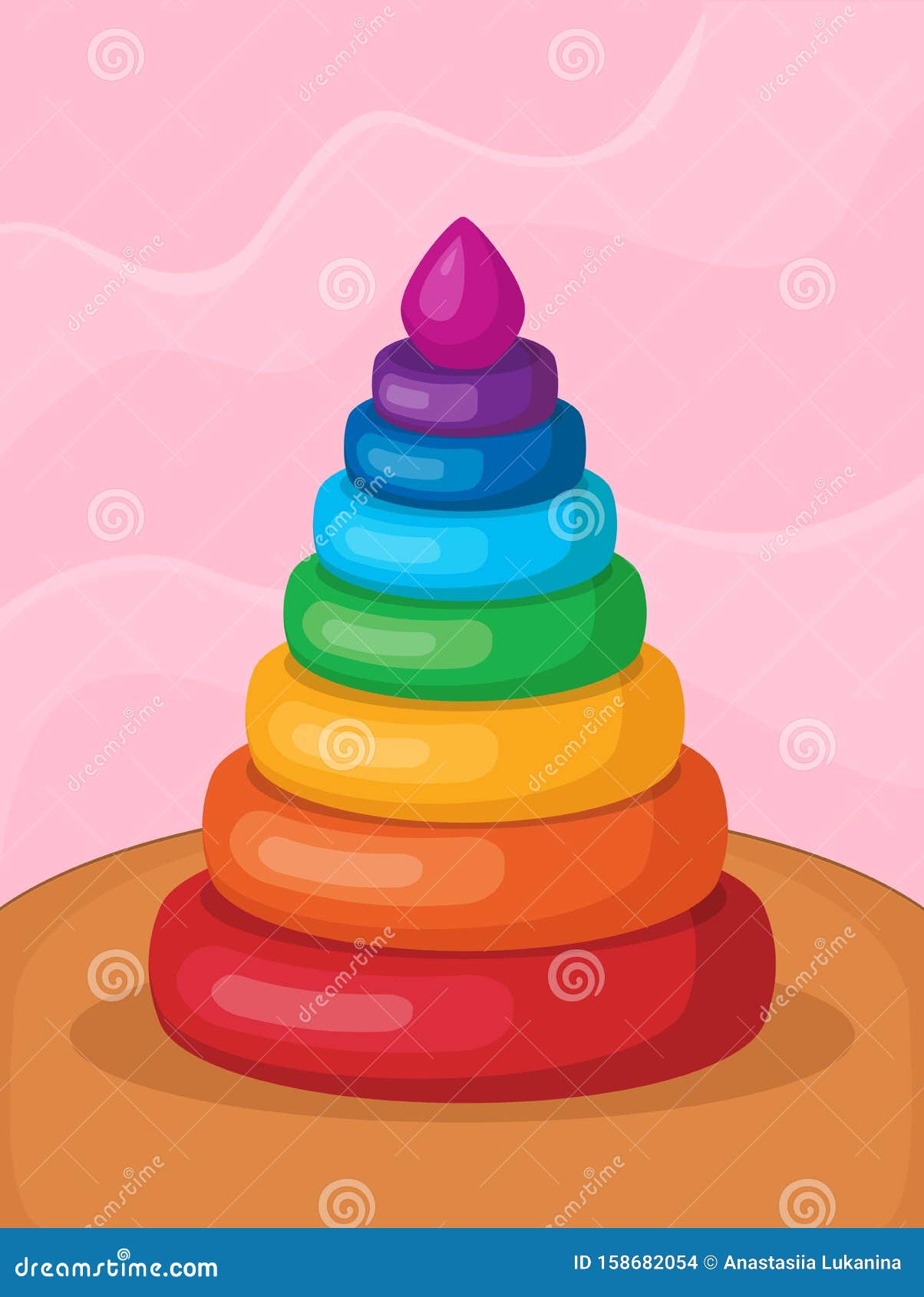 Cute colorful toy pyramid stock vector. Illustration of child - 158682054