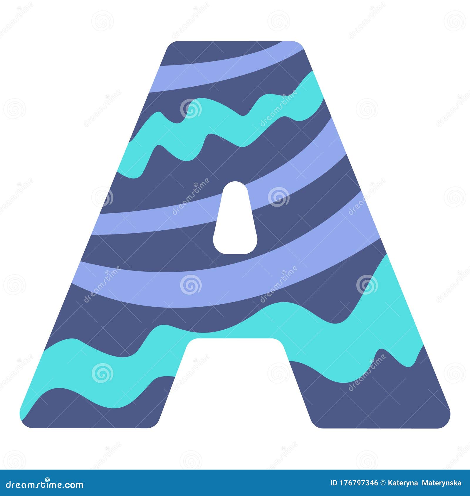 Vector Illustration. Coloring Letter a. Ornament. Blue. Stock Vector ...