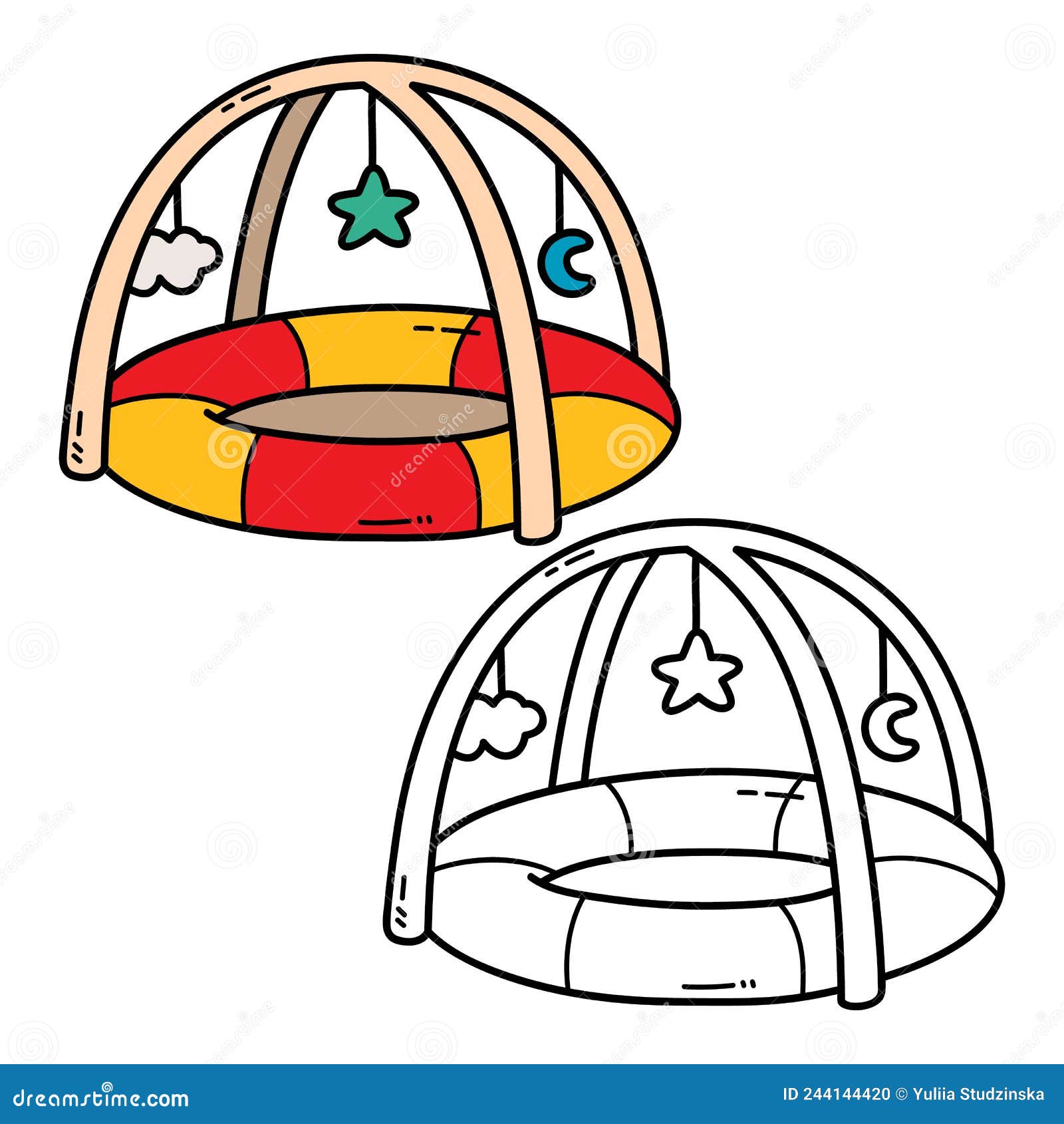 Coloring Page of Doodle Development Mat with Example Stock Vector ...