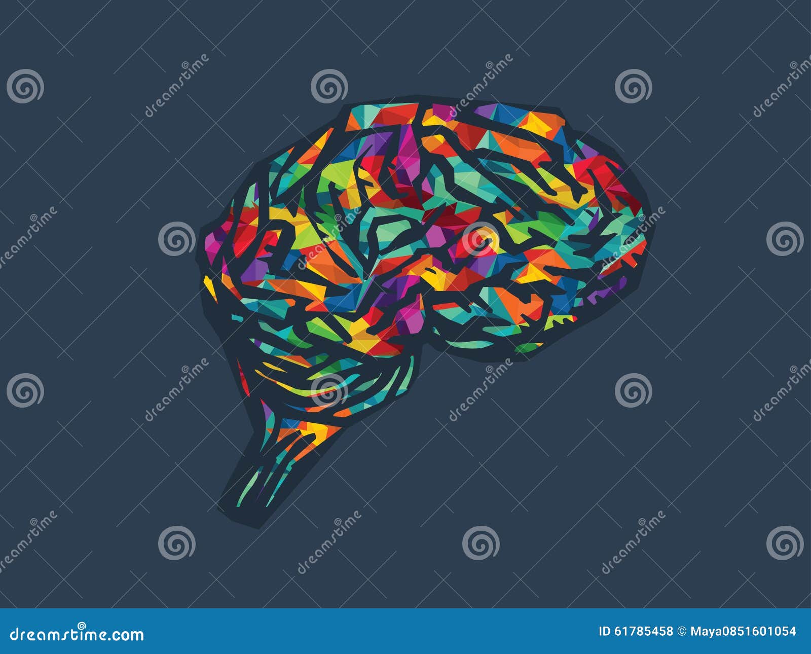 Vector Illustration of Colourful Brain Stock Vector - Illustration of ...