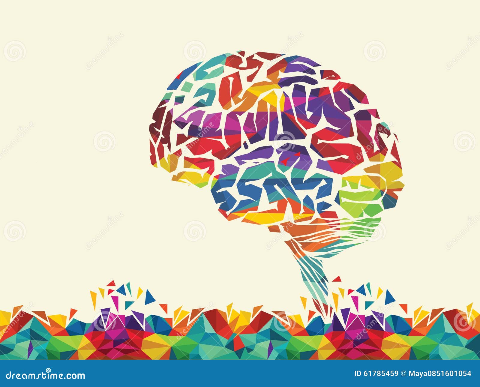 Vector Illustration of Colourful Brain Stock Vector - Illustration of ...