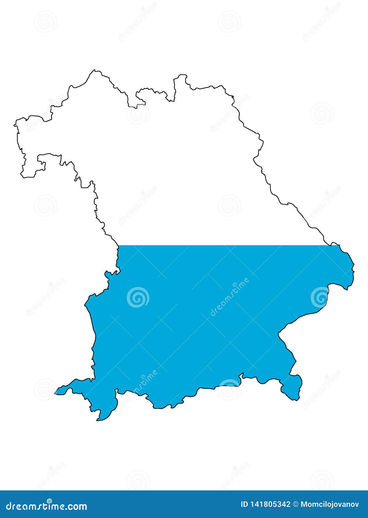 Combined Map and Flag of German State of Bavaria Stock Vector ...