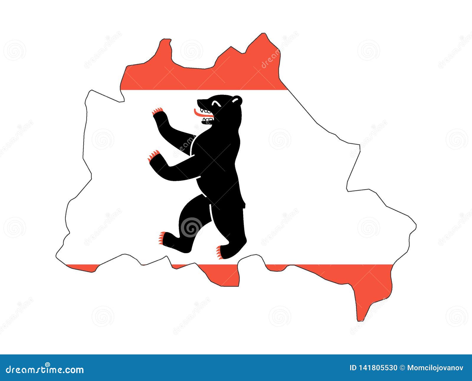 Combined Map and Flag of German State of Berlin Stock Vector ...