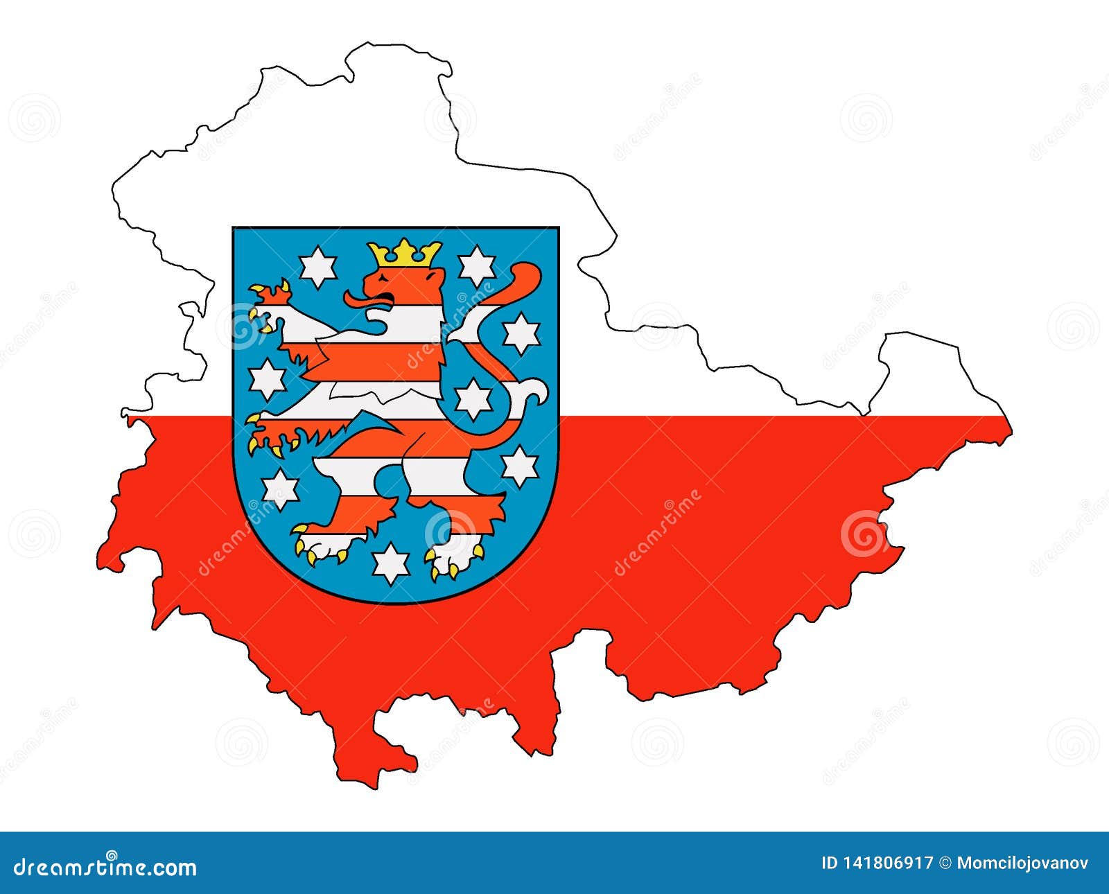 Combined Map and Flag of German State of Thuringia Stock Vector ...