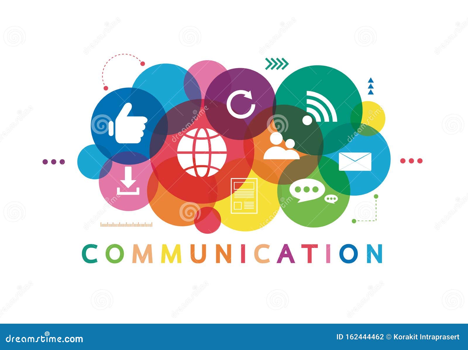 Vector Illustration of a Communication Concept. the Word Communication ...