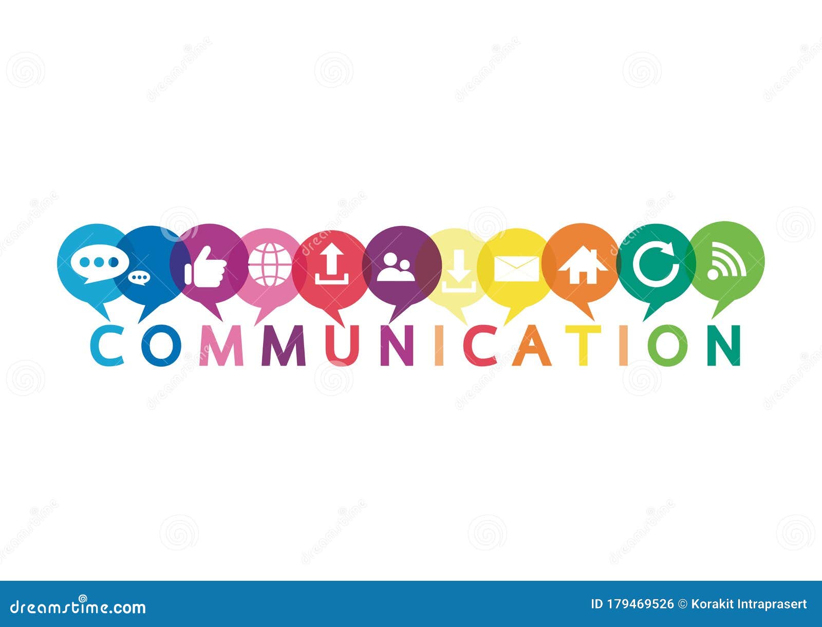 Vector Illustration of a Communication Concept. the Word Communication ...