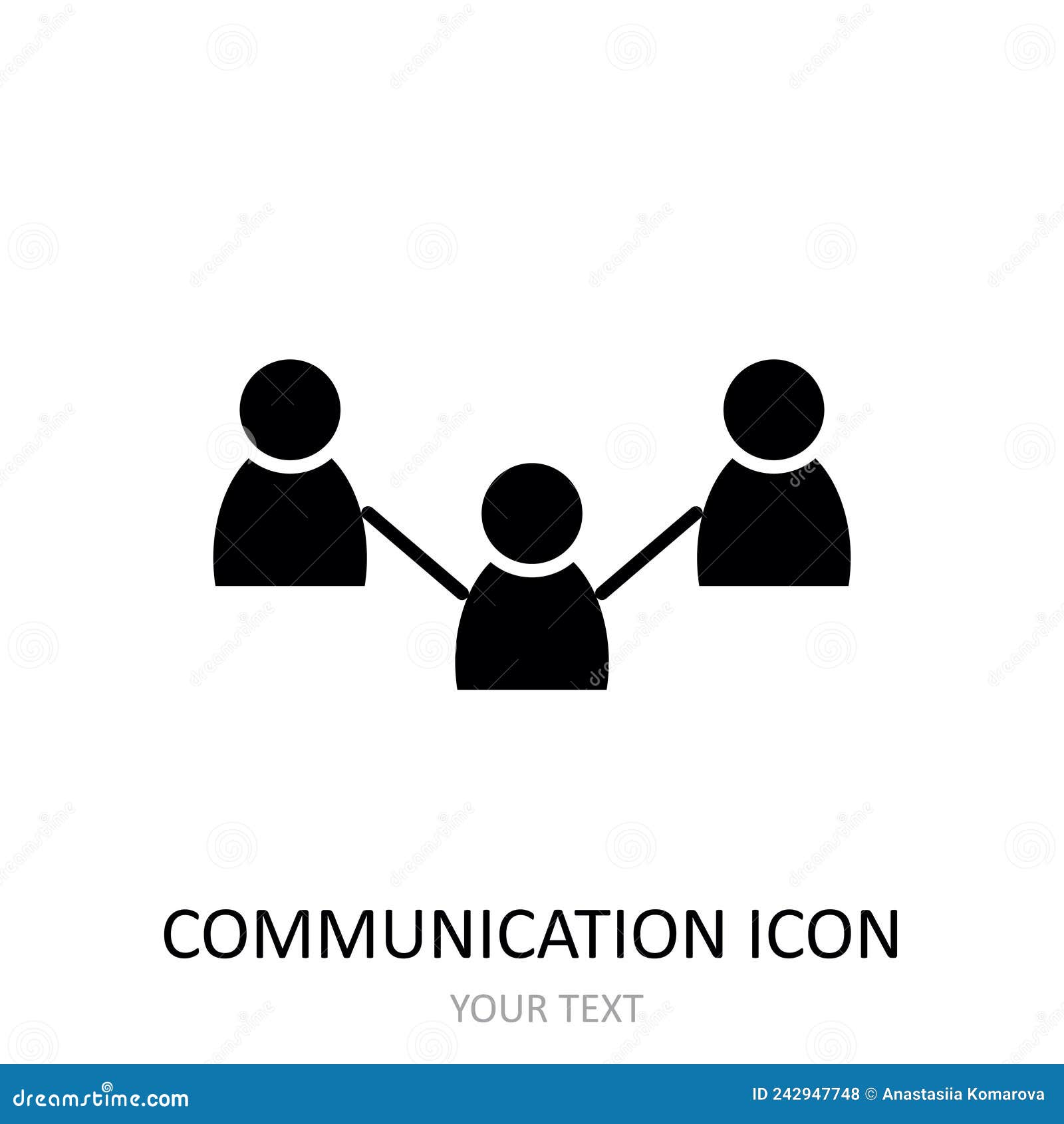 Vector Illustration with Communication Icon. Outline Drawing Stock ...