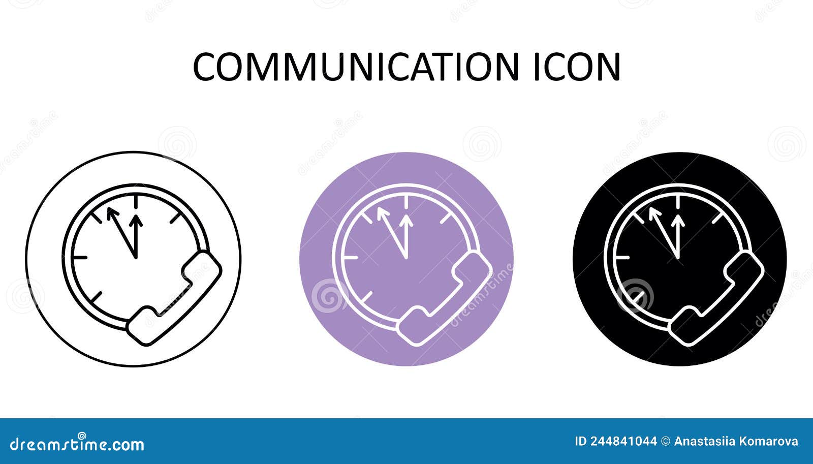 Vector Illustration with Communication Icon. Outline Drawing Stock ...