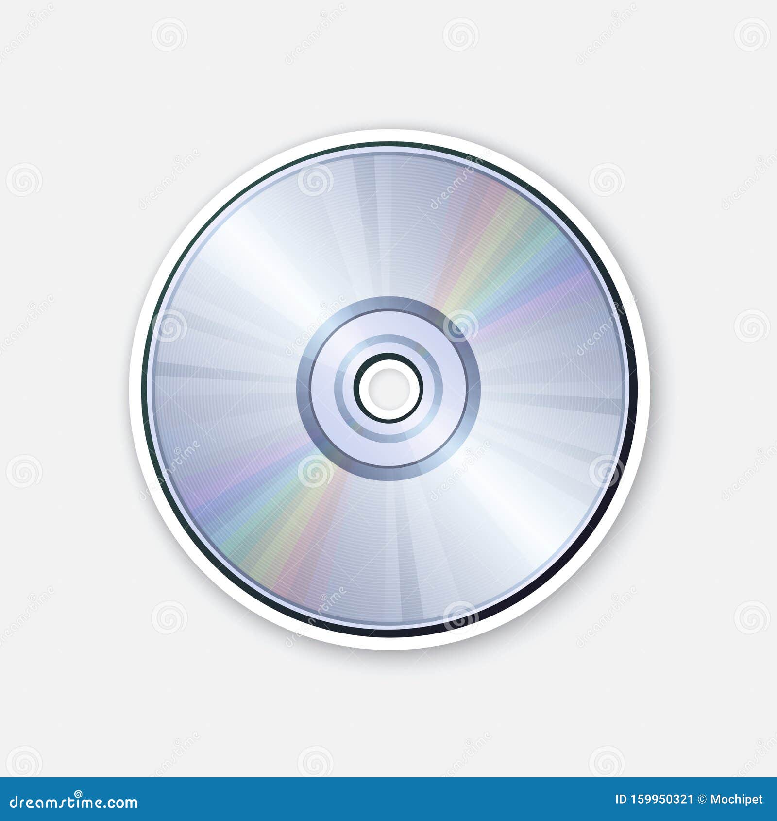 Vector Illustration. Compact Disc with Rainbow Reflection. Optical ...