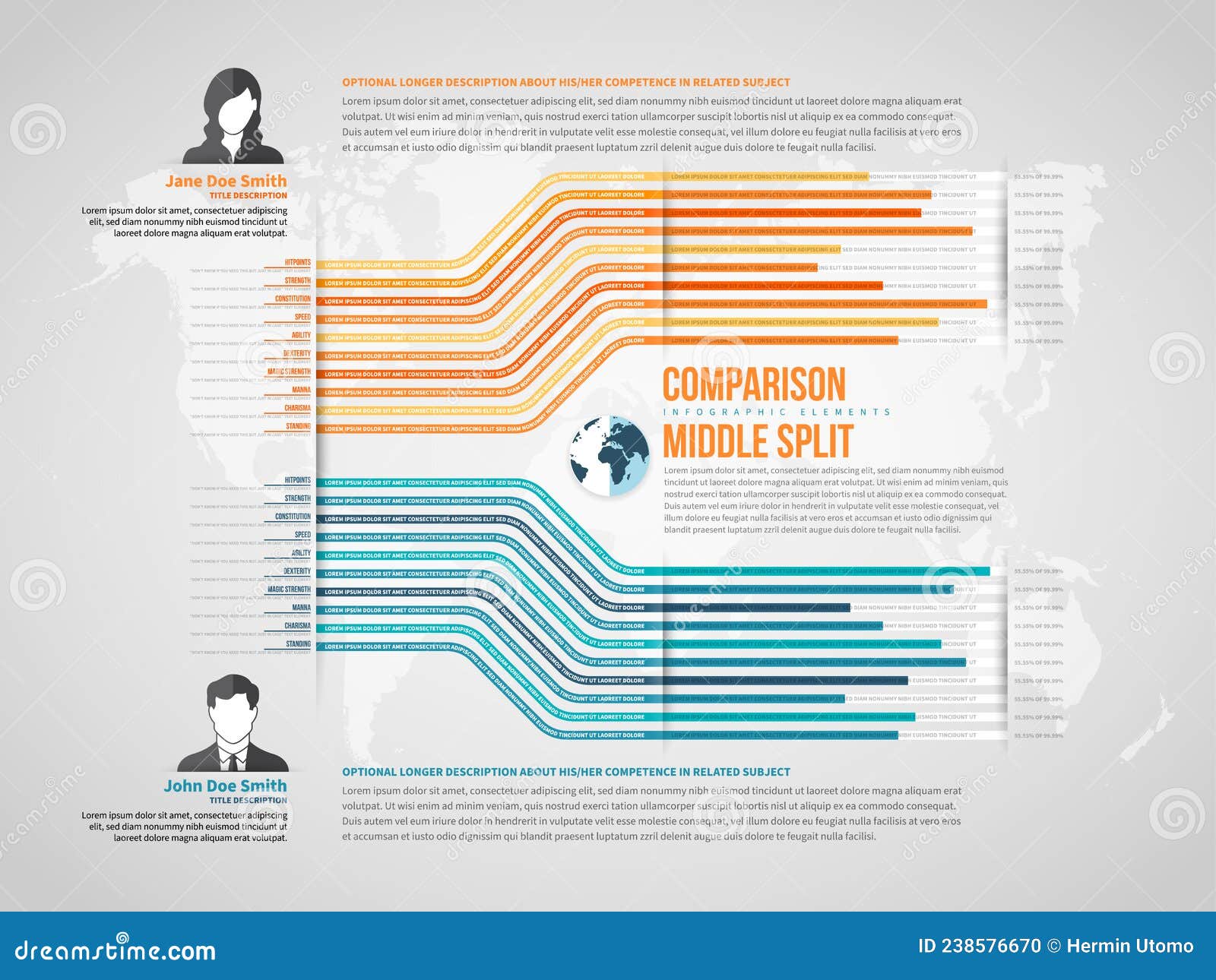 Comparison Middle Split Infographic Stock Vector - Illustration of ...