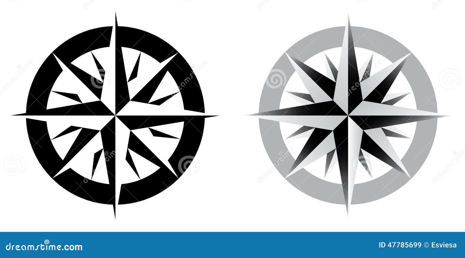 Vector Illustration of Compass Stock Vector - Illustration of geometry ...