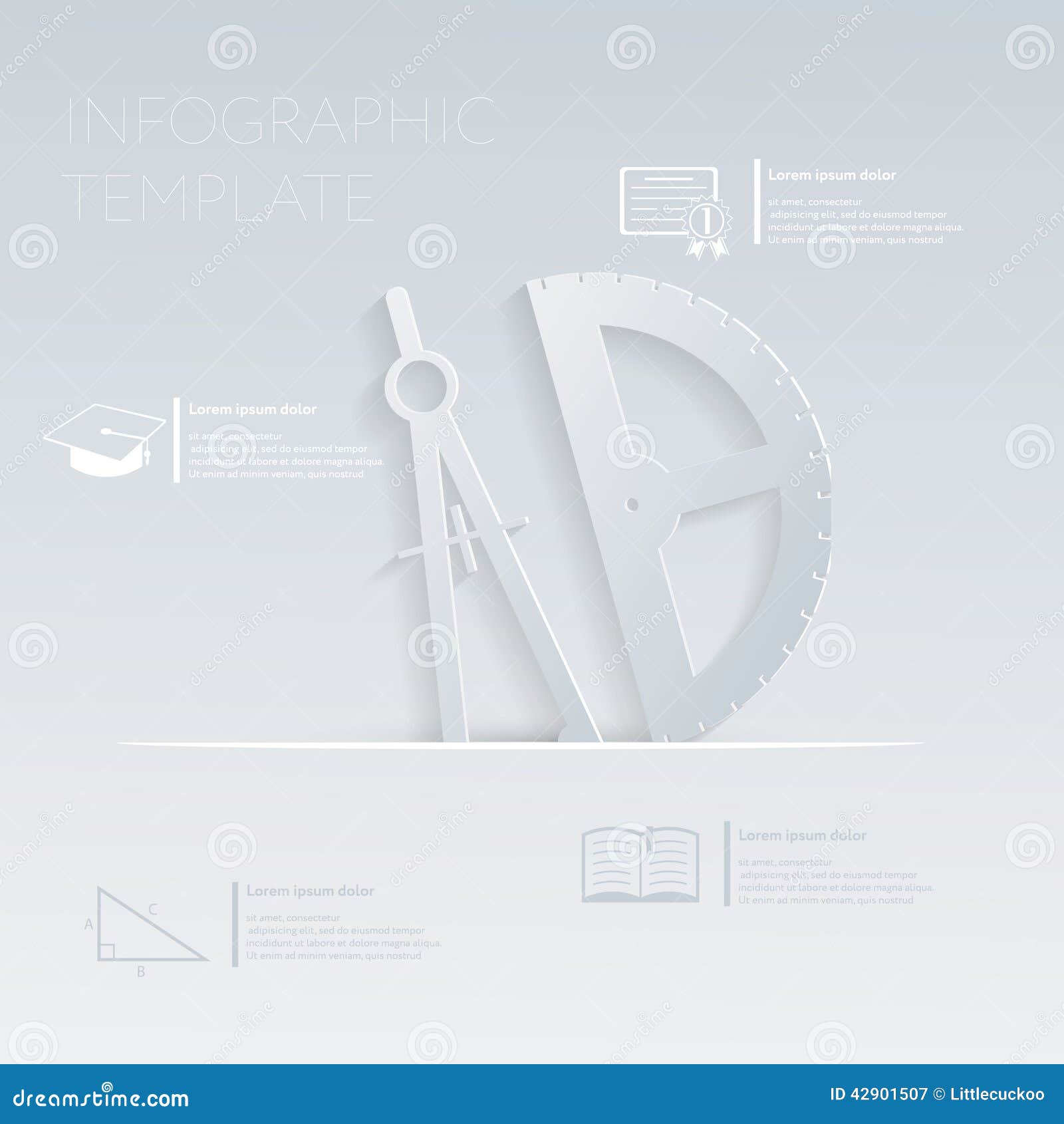 Vector Illustration, Compass and Protractor. Template Graphic or ...