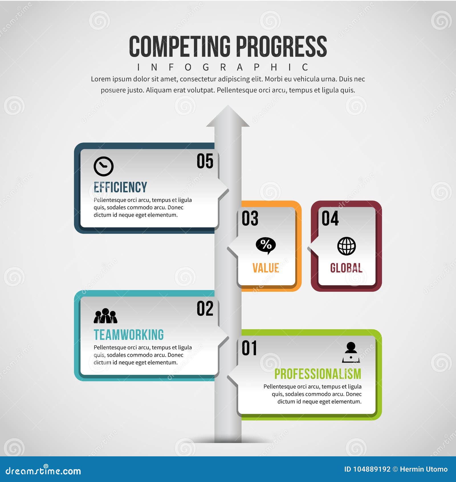 Competing Progress Infographic Stock Vector - Illustration of chart ...
