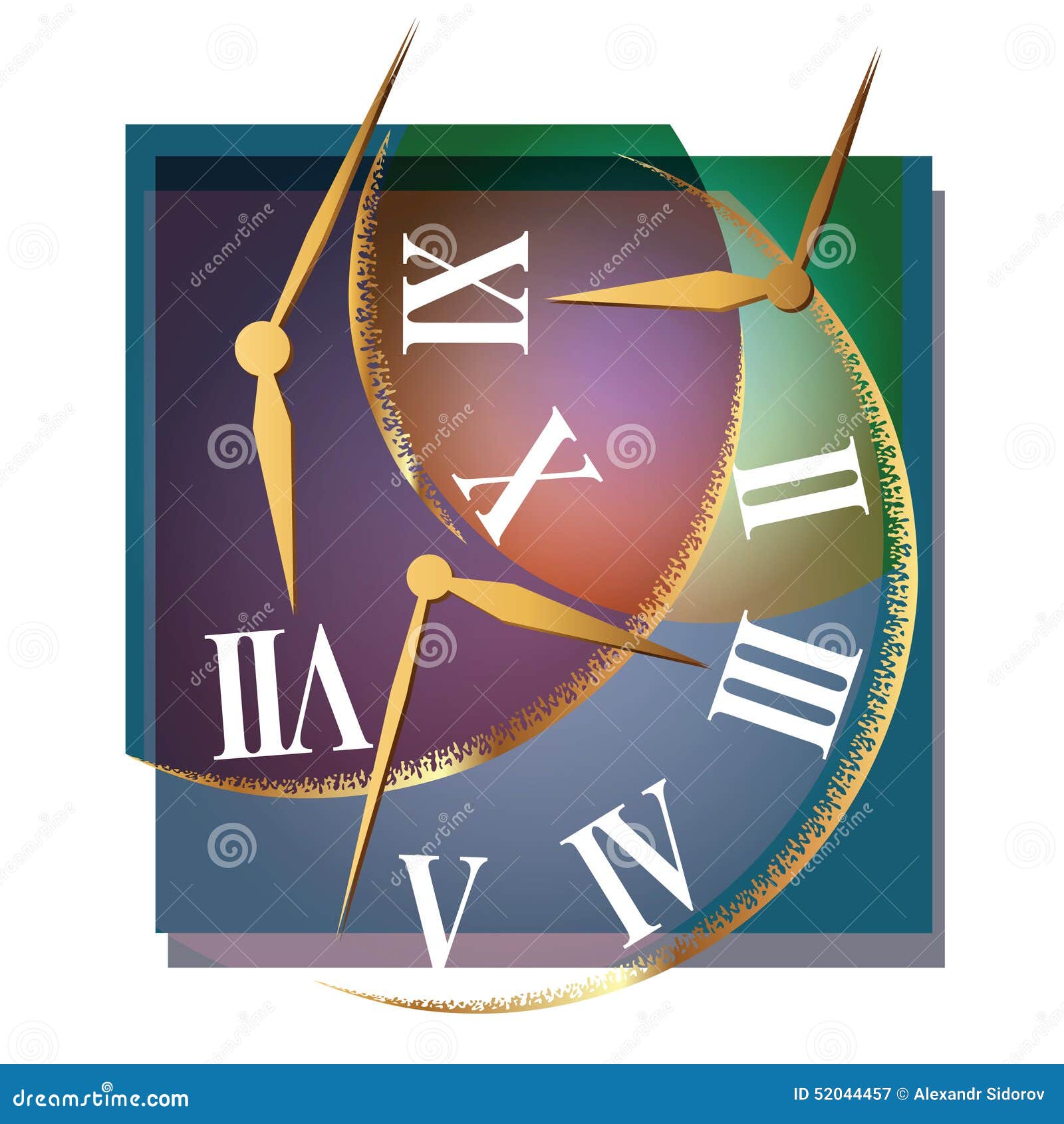 Vector Illustration. Composition on the Theme of Time and Clocks Stock ...
