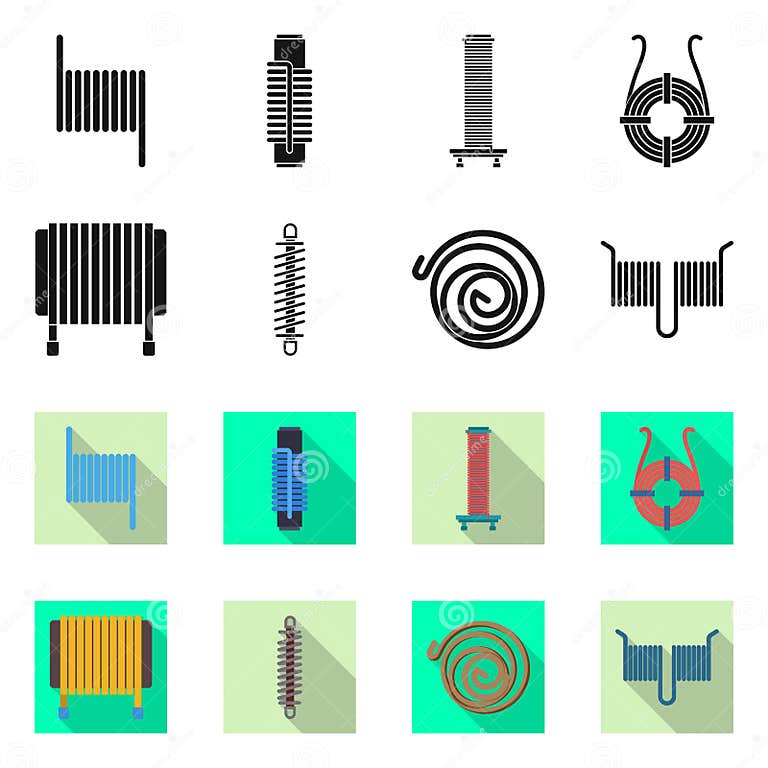 Vector Illustration of Compression and Torsion Sign. Set of Compression ...