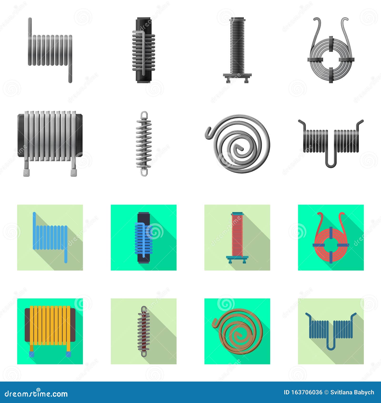 Vector Design of Compression and Torsion Icon. Collection of ...