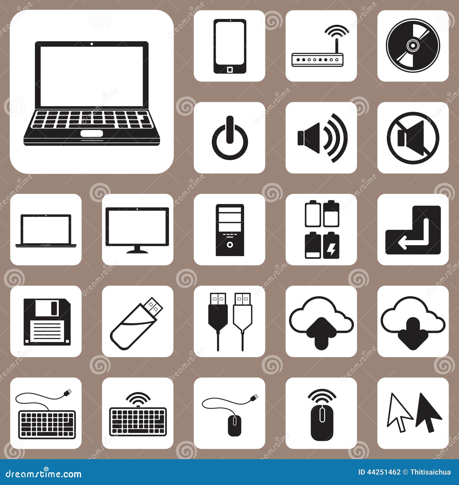 Vector Illustration, Computer and Device Icon for Design and Creative ...