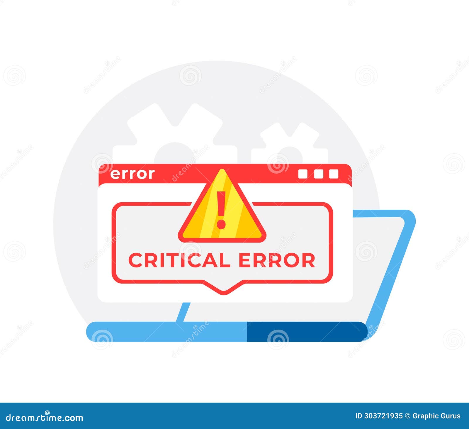 Vector Illustration of a Computer Error Message, Depicting a Critical ...