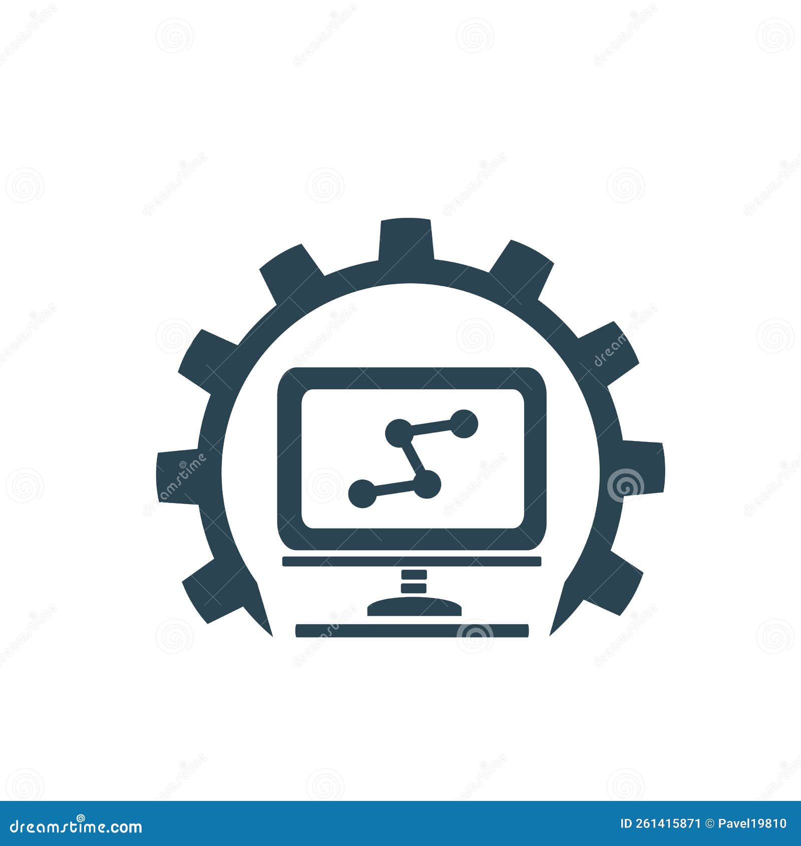 Vector Illustration, Computer Icon and Gears. Stock Vector ...