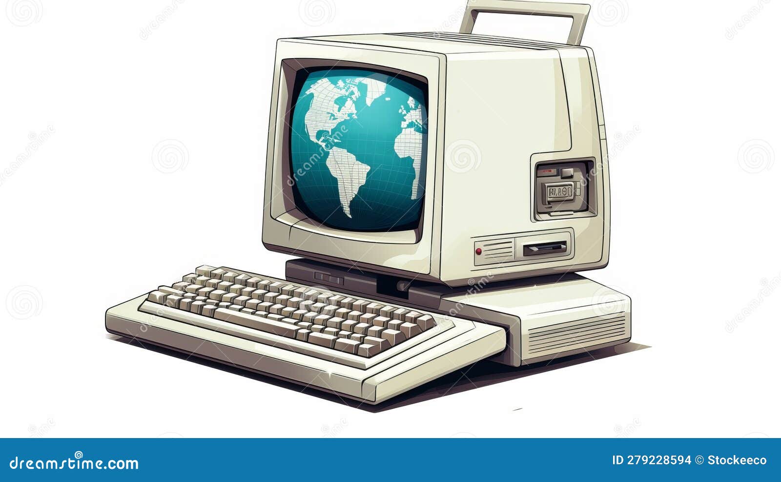 Vector Illustration of a Computer for Modern Wall Art Stock ...