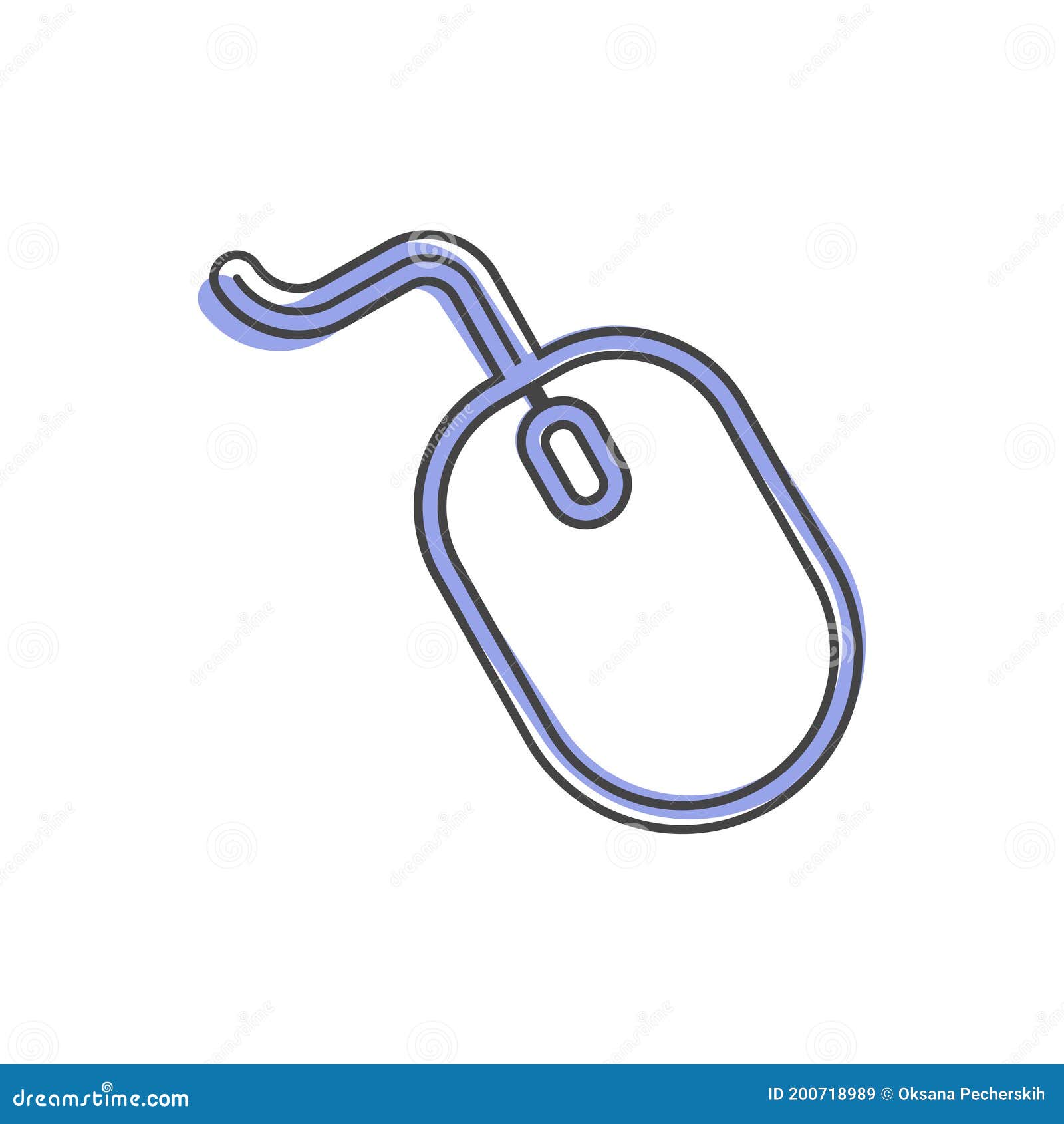 Vector Illustration of Computer Mouse Cartoon Style on White Isolated ...