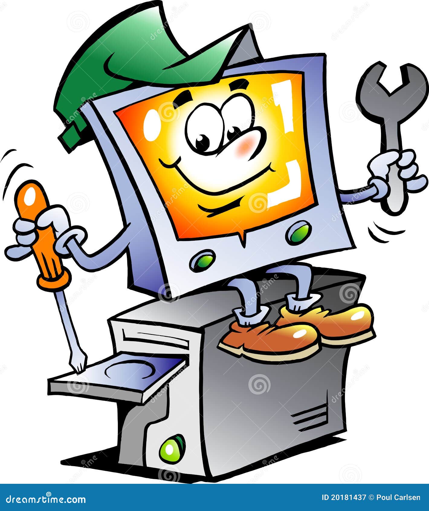Vector Illustration of an Computer Repairman Stock Vector ...