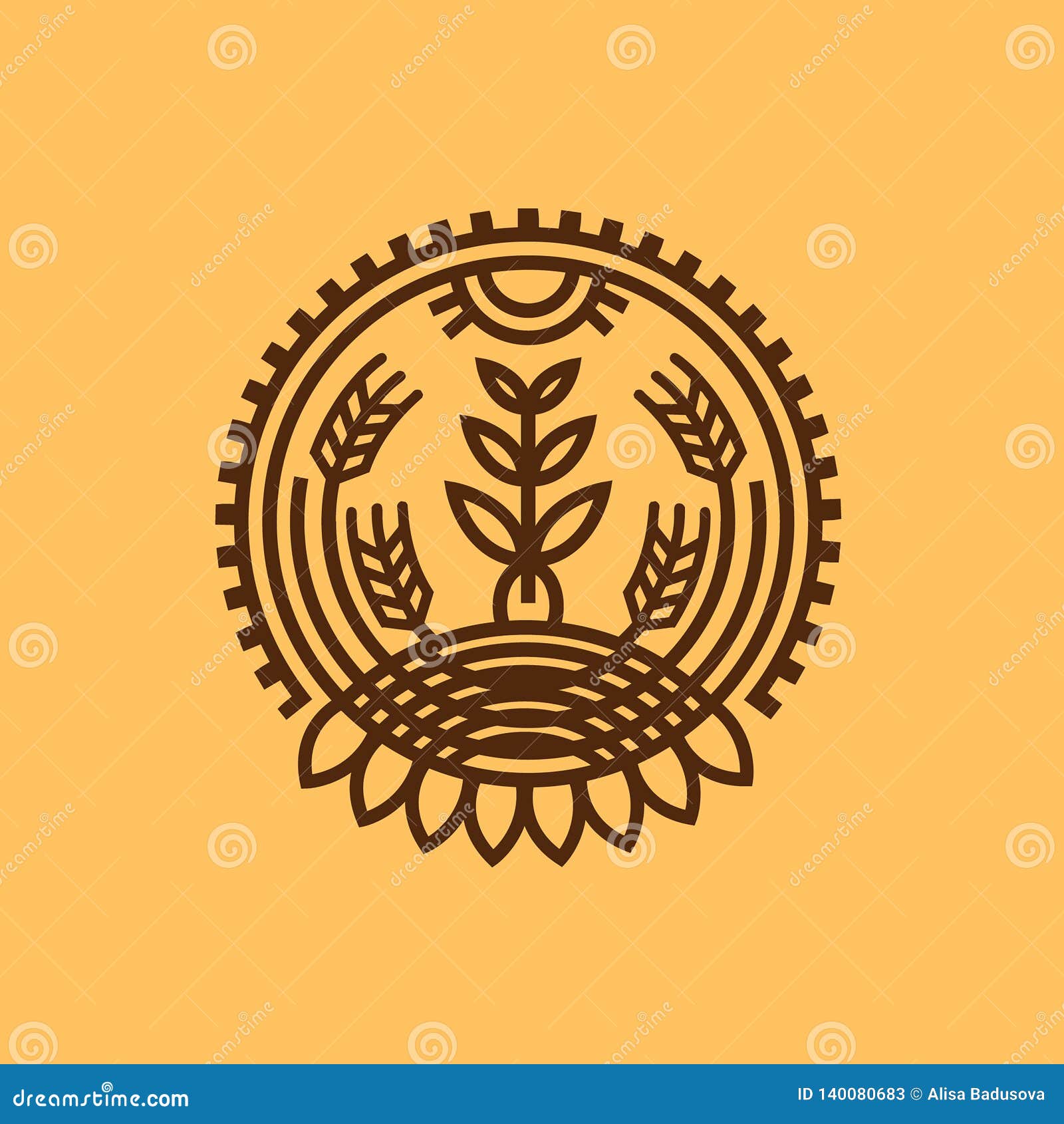 Vector Illustration Concept of Agro Technology Logo. Icon on Color ...